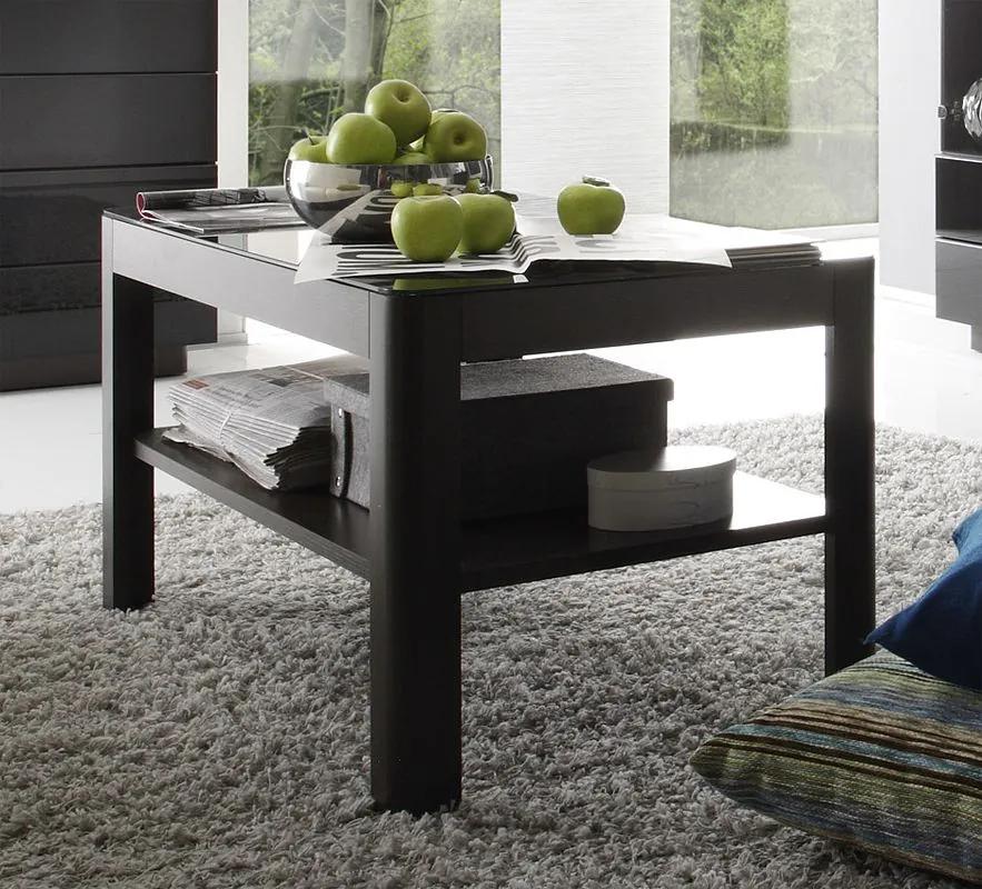 Konferenční stolek Astor, LTD, wenge / černé sklo, 100x55x60 cm
