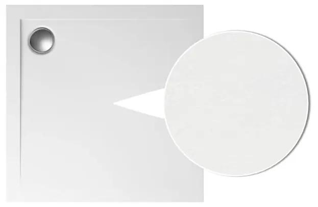 Polimat Čtvercová akrylátová sprchová vanička Geos 80x80 (90x90, 100x100) WST Barva: Bílá - kamenná struktura, Rozměry (cm): 100x100