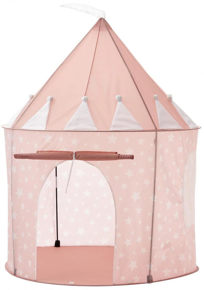 Kids Concept Dětský stan Pink Star Castle 130 cm, růžová barva, plast
