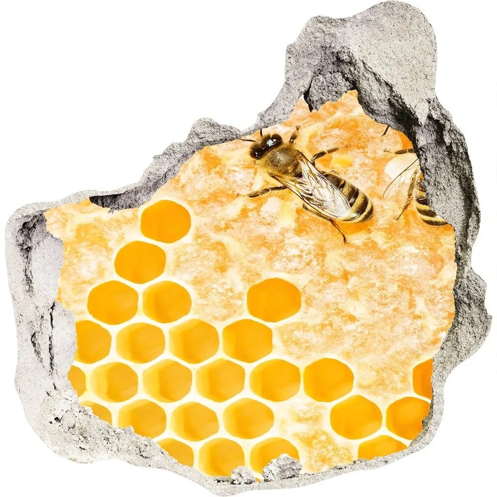 Wallmuralia Díra 3D fototapeta nálepka Včely 75x75 cm