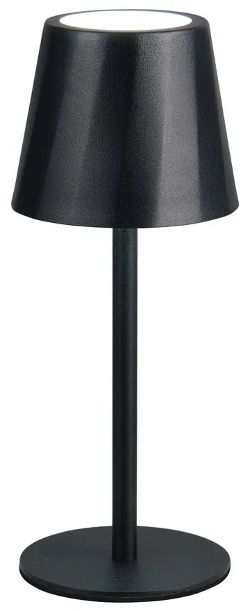 Matně černá LED stolní lampa s kovovým stínidlem (výška 21 cm) Diaz – Trio