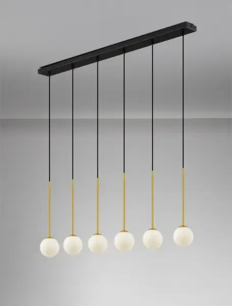 Satina zlato-černo-bílý moderní lustr Savoy 160