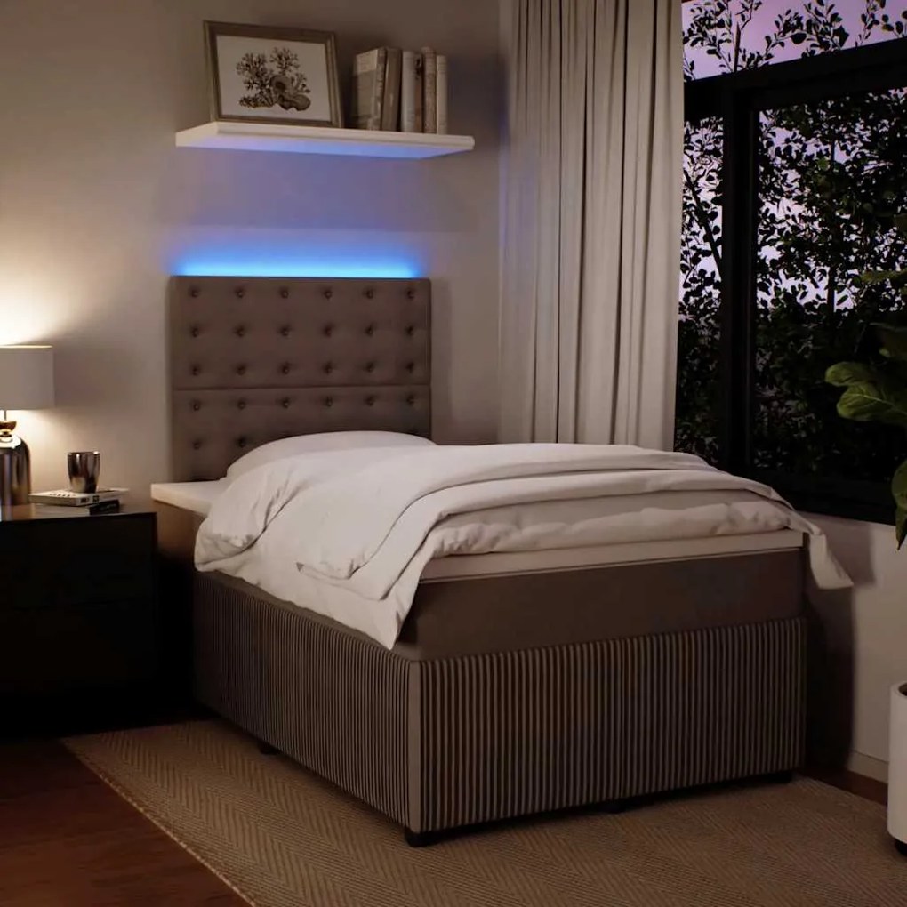 Box spring postel s matrací světle šedá 120x190 cm samet 3294598