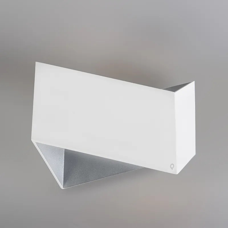 Sada 2 designových nástěnných lamp bílých - Fold