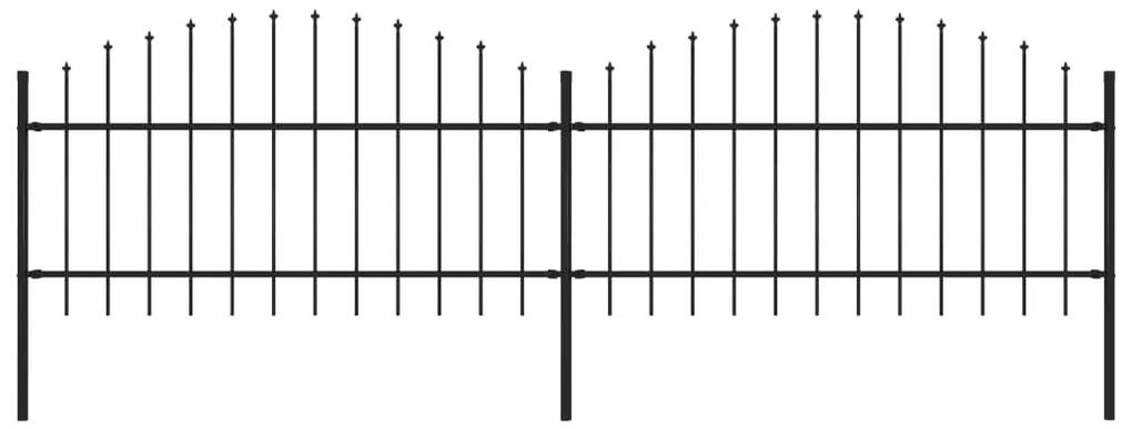 277722 vidaXL Zahradní plot s hroty ocel (1–1,25) x 3,4 m černý