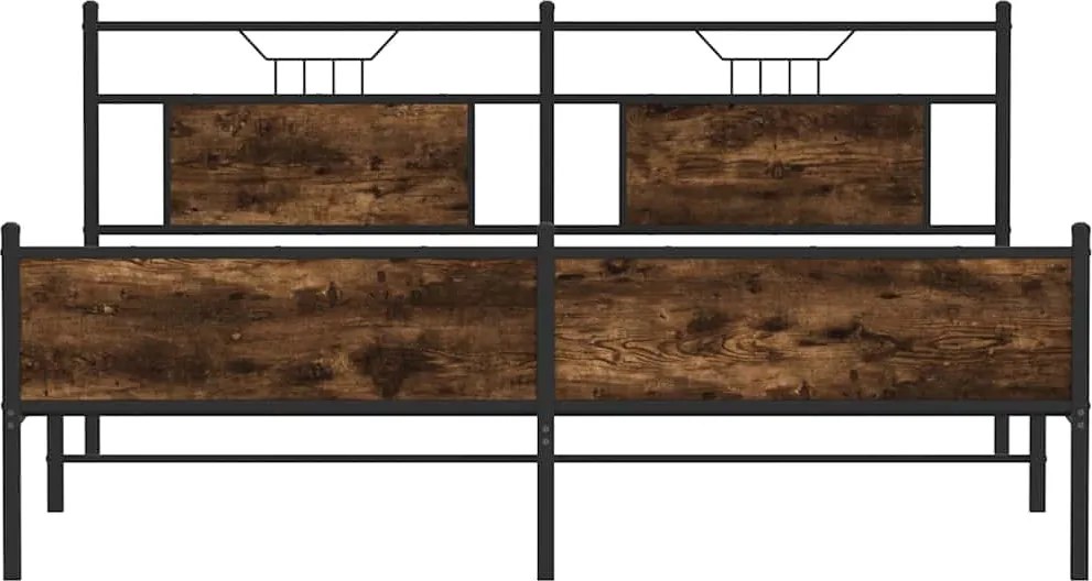 Kovový rám postele bez matrace kouřový dub 180 x 200 cm 3325114