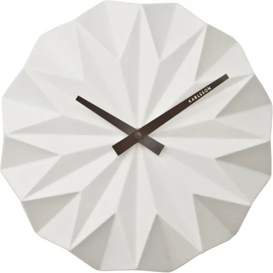 KARLSSON Nástěnné keramické hodiny Origami bílé Present time KA5531WH