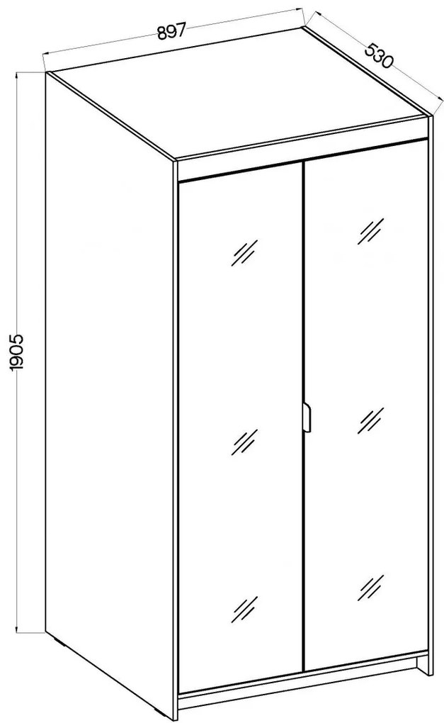 FN Skříň Enja 2D/2 zrcadla bílá