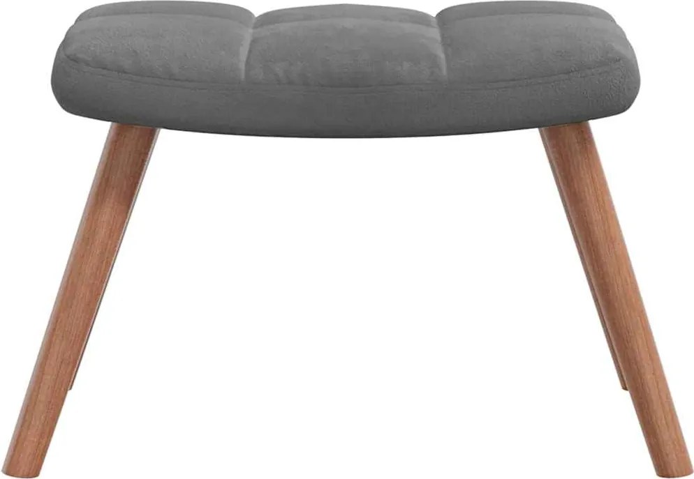 Houpací křeslo se stoličkou tmavě šedé samet 328151
