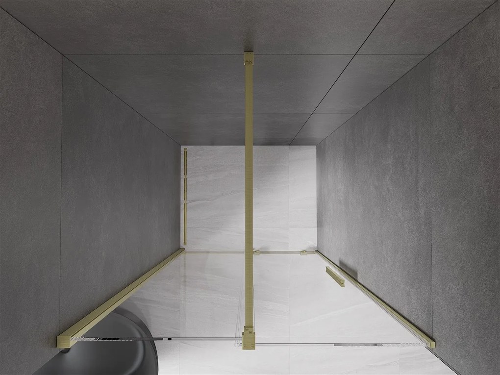 Mexen Velar, posuvné dveře do otvoru 85x200 cm, 8mm čiré sklo, zlatá matná, 871-085-000-01-55