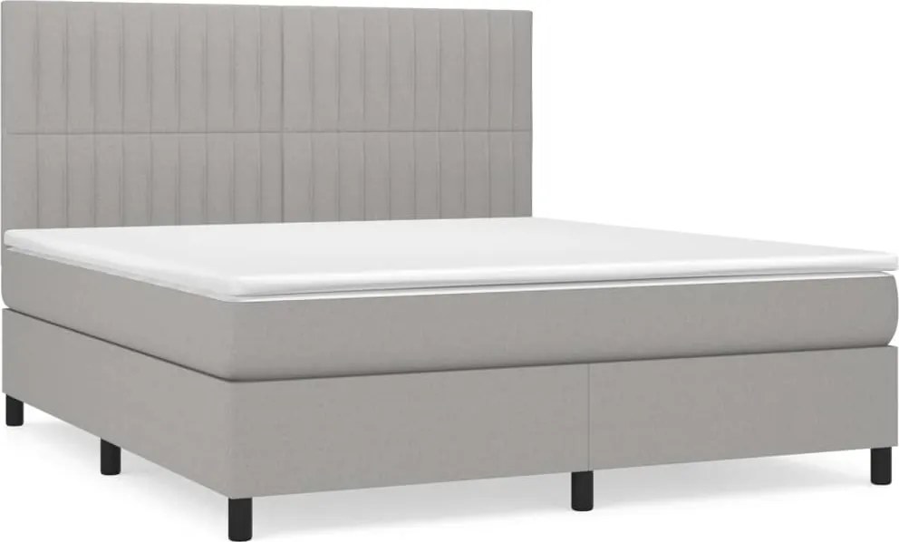 Box spring postel s matrací světle šedá 160 x 200 cm textil 3141945
