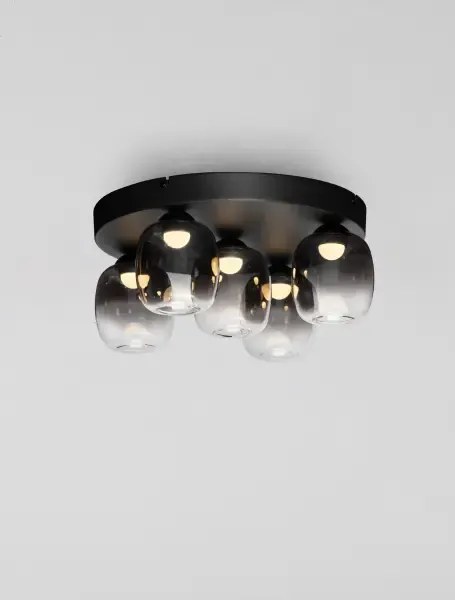 LED stmívatelné černo-kouřové moderní stropní svítidlo Kita