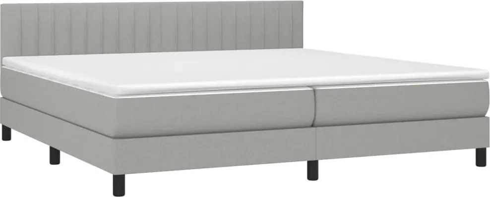 Box spring postel s matrací světle šedá 200 x 200 cm textil 3140241