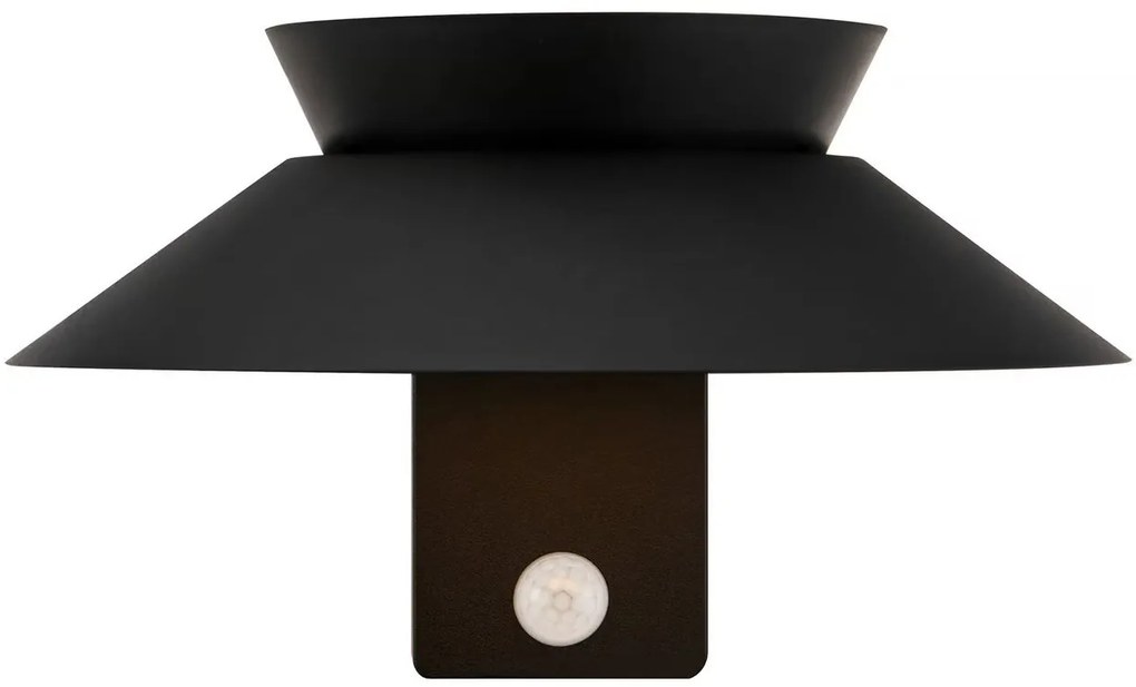 Černé fasádní solární LED svítidlo Justina s pohybovým čidlem 5W  - Nordlux