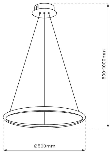 LED Lustr na lanku HOOP LED/27W/230V pr. 50 cm 4000K zlatá