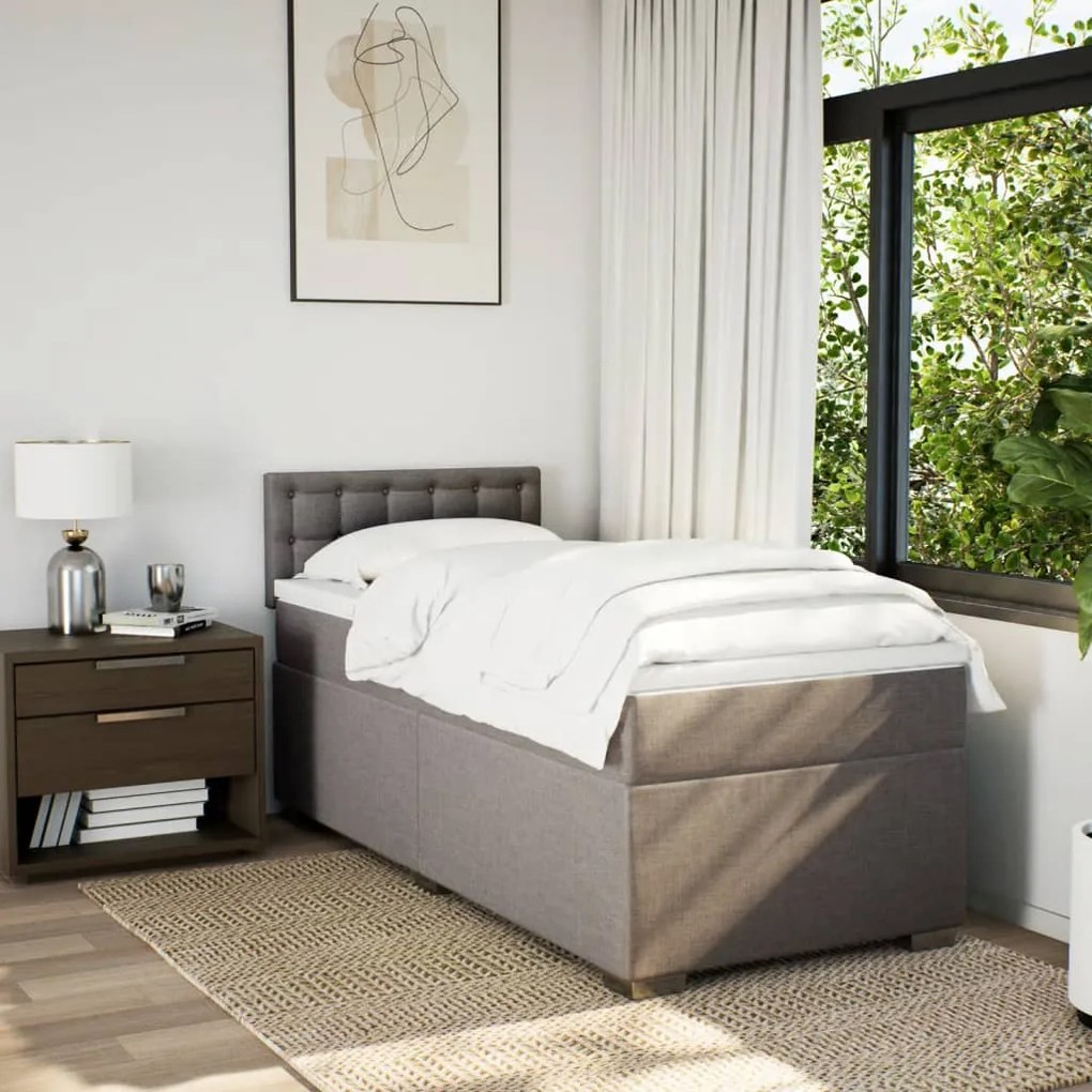 Box spring postel s matrací taupe 80x200 cm textil 3285733