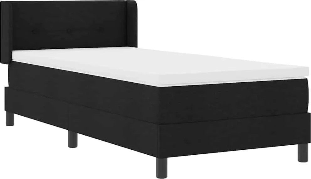 Postel s boxspringem s čelo Černý 190 x 90 cm textil 3341078