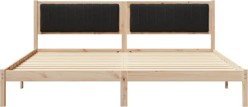 Rám postele s čelo Černá 200 x 200 cm Masivní borové dřevo 3394240