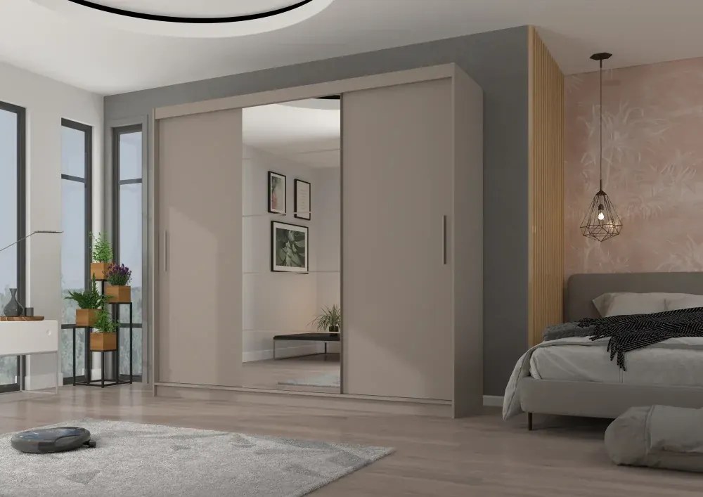 Posuvná skříň se zrcadlem ERWIN 235 kašmír