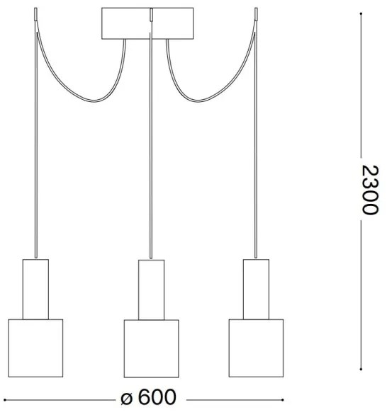 Ideal Lux - Lustr na lanku HOLLY 3xE27/60W/230V pavouk černá