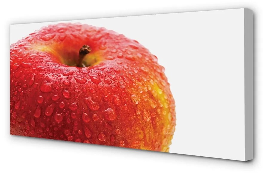 Obrazy na plátně Kapičky vody na jablko 100x50 cm