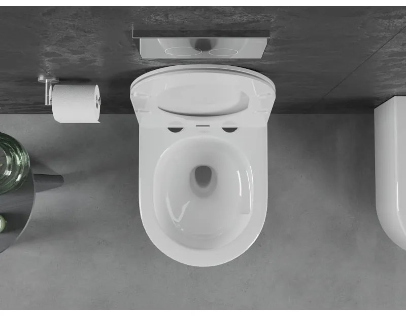 Mexen Sofia, závěsná WC mísa 490x360x355 mm, Rimless Tornádo, bílá lesklá, 3354XX00T