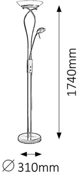 Rabalux 4078 - Stojací stmívatelná lampa GAMMA 1xR7s/230W + 1xG9/40W
