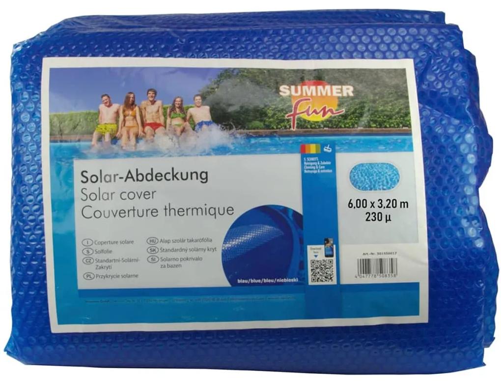 Summer Fun Letní solární plachta na bazén oválná 600 x 320 cm PE modrá