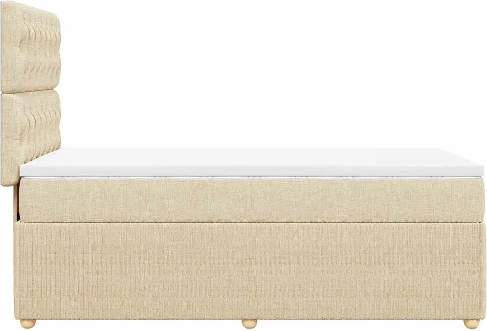 Box spring postel s matrací krémová 90x200 cm textil 3291951
