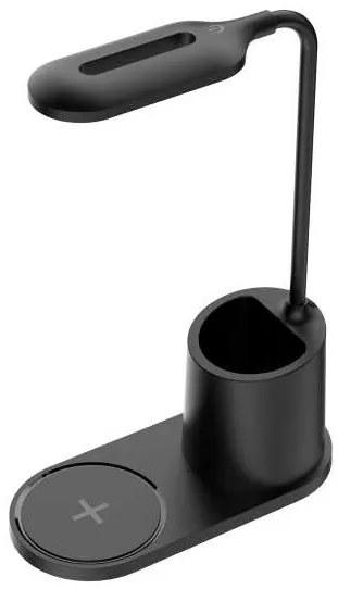 Stolní lampa Platinet 3 W, bezdrátové nabíjení, černá