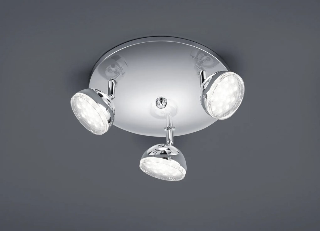 Trio 872830306 Bolou, stropní spotové svítidlo, 3x3,8W LED 3000K, chrom, prům. 25cm