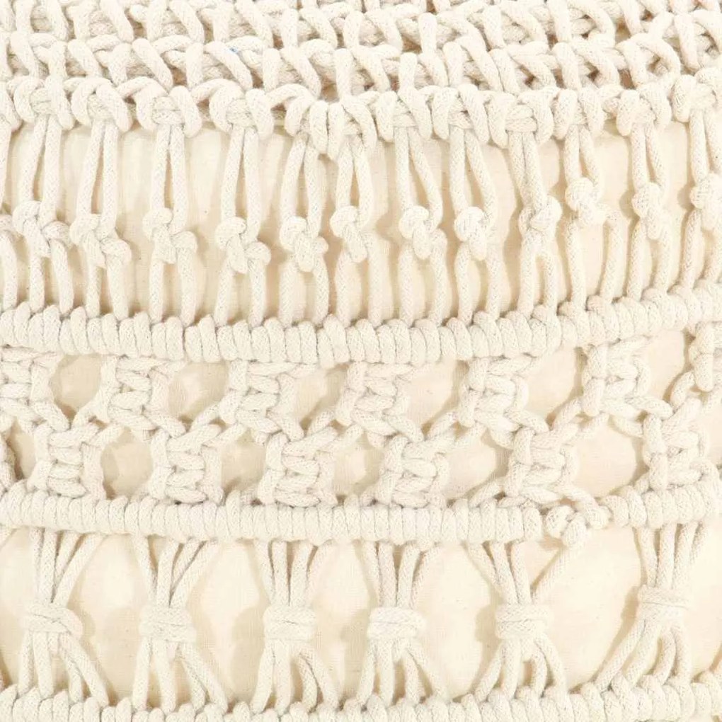Ručně vyrobený sedací puf macramé 45 x 30 cm bavlna 324002