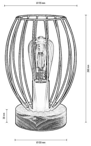 Spot-Light DO84449174 - Stolní lampa GUNNAR 1xE27/25W/230V dub
