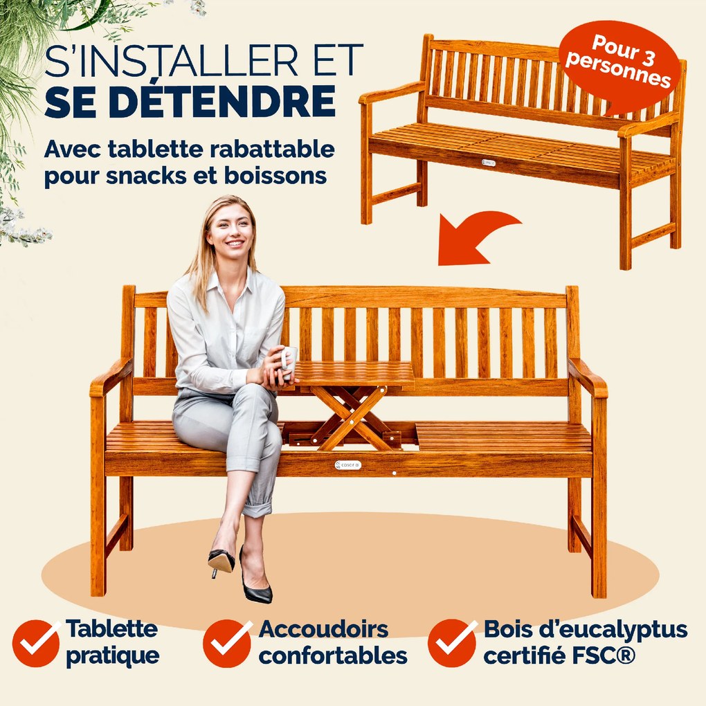 Zahradní lavice Picknick s stůl eukalyptus certifikace FSC®
