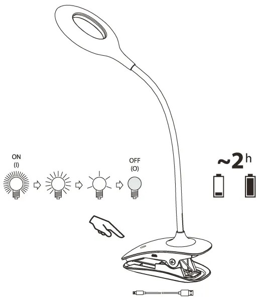 Eglo 97077 - LED Stmívatelná lampa s klipem CABADO 1xLED/3W/5V bílá