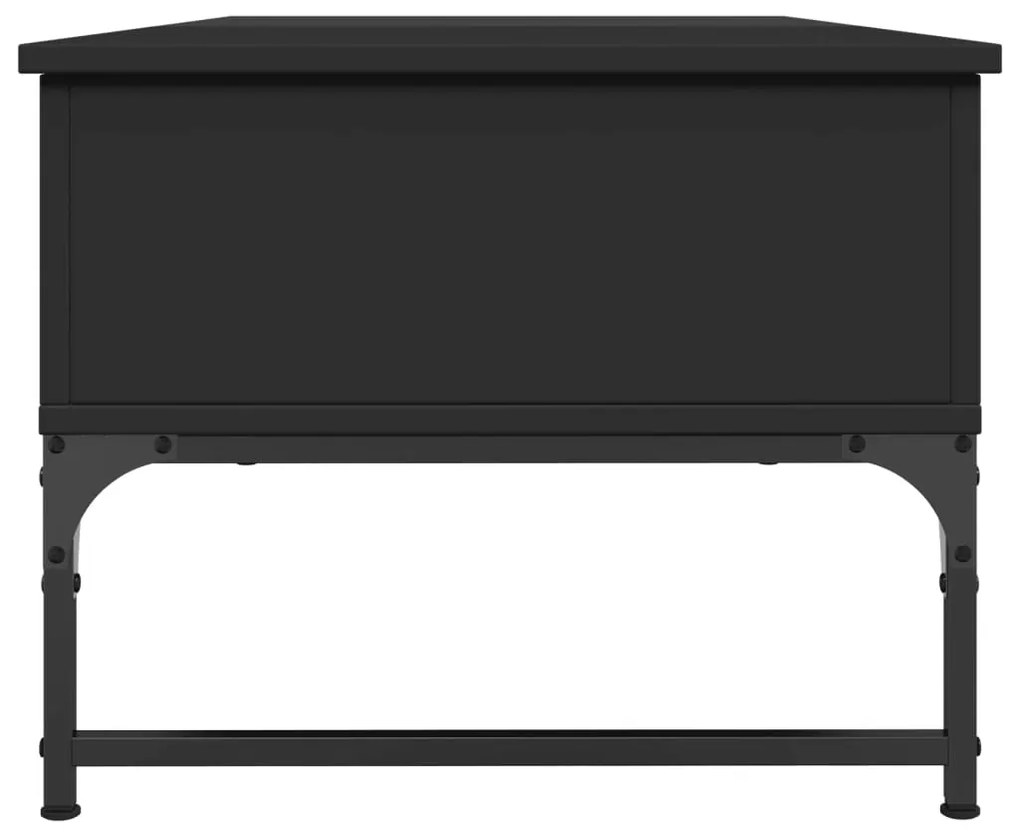 Konferenční stolek černý 100x50x40 cm kompozitní dřevo a kov - Default Title