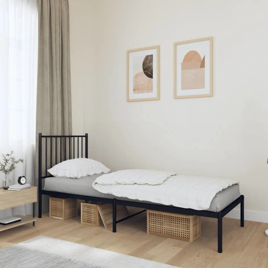 vidaXL Kovový rám postele s čelem 80 x 200 cm [350855] Barva: Bílá