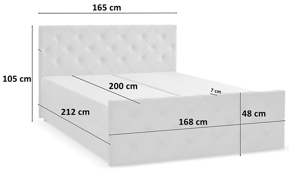 Postel dvoulůžko BOXSPRING HEAVEN + topper v ceně | 160x200 | VÝBĚR TKANIN