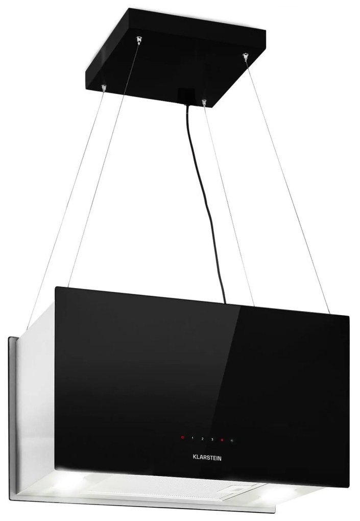 Klarstein Kronleuchter L, digestoř, 60 cm, ostrůvková, 577 m³/h, dotyková, LED, černá