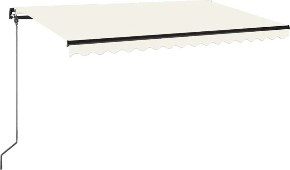 Ručně zatahovací markýza s LED světlem 400 x 350 cm krémová 3069182