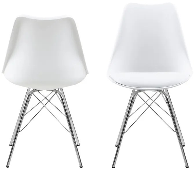 Designová židle Nasia bílá chromová