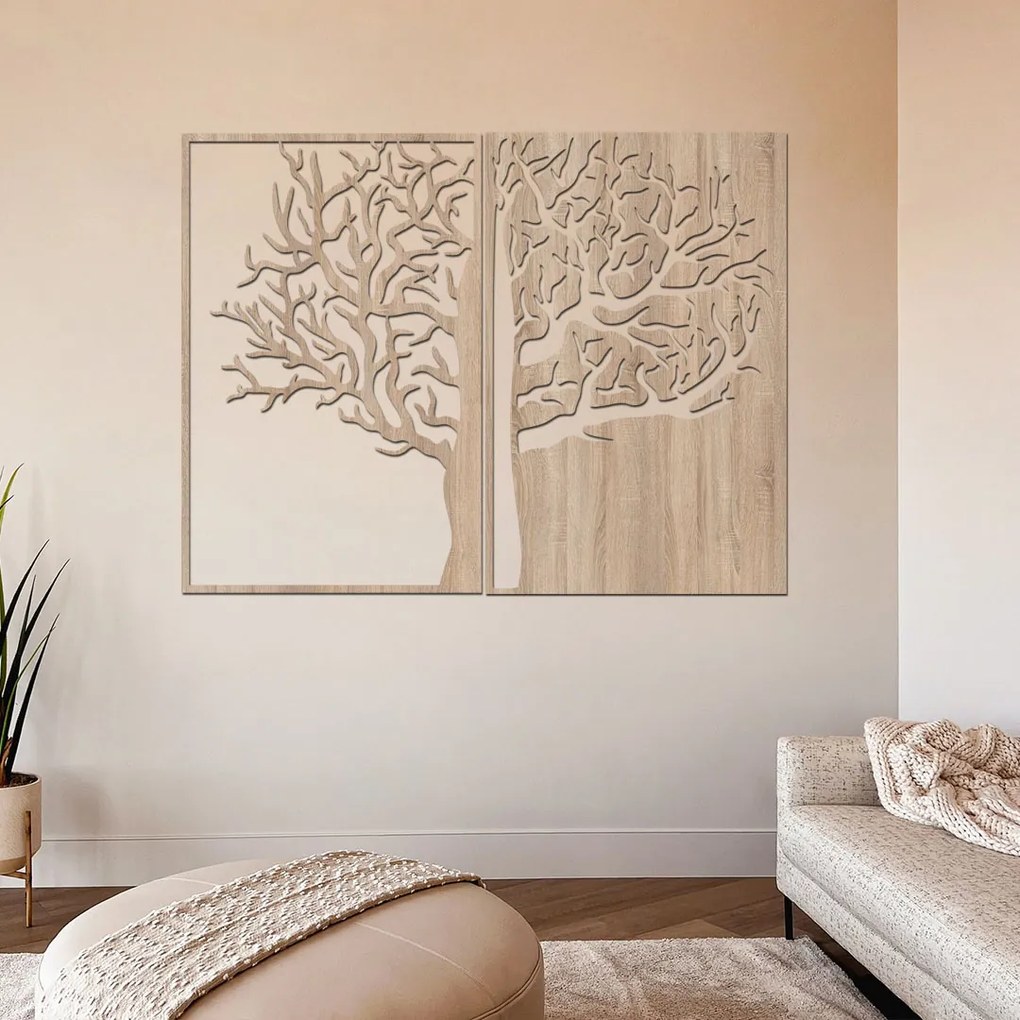dřevo života Dřevěný strom na zeď DUALITY Zvolte barvu dekoru: Třešeň, Rozměry šxv (cm): 40x30