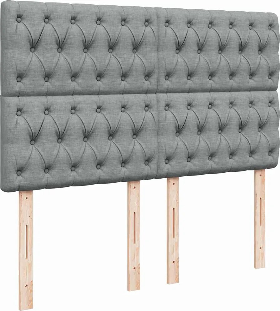 Box spring postel s matrací světle šedá 140 x 200 cm textil 3292086