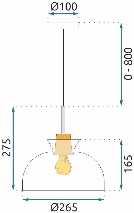 Závěsná lampa La Belle XXV černá/hnědá