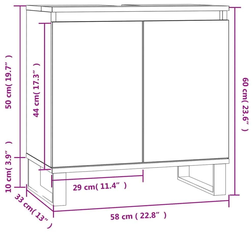 Petromila Koupelnová skříňka hnědý dub 58 x 33 x 60 cm kompozitní dřevo