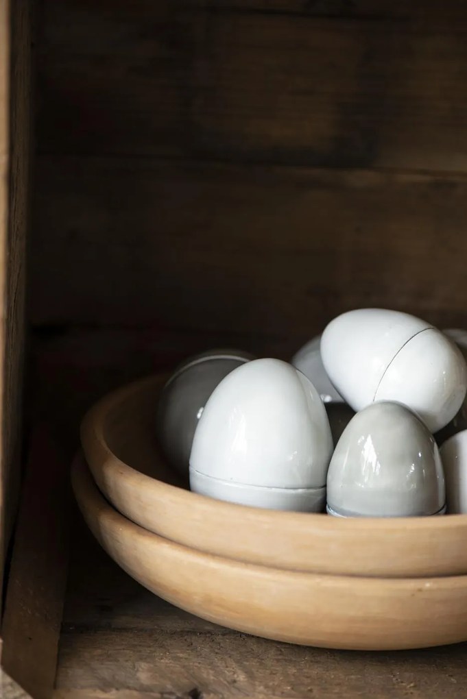 IB LAURSEN Dekorativní kovové vajíčko Grey Egg, šedá barva, kov