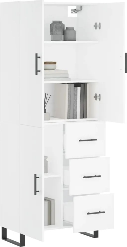 Skříň highboard bílá 69,5 x 34 x 180 cm kompozitní dřevo 3195923