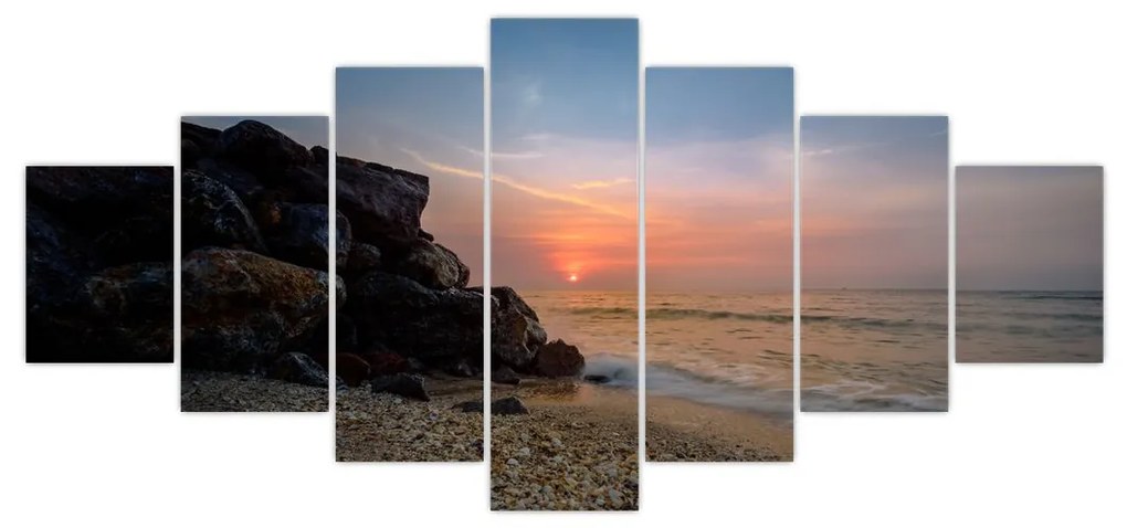 Obraz západu slunce na pláži (210x100 cm)