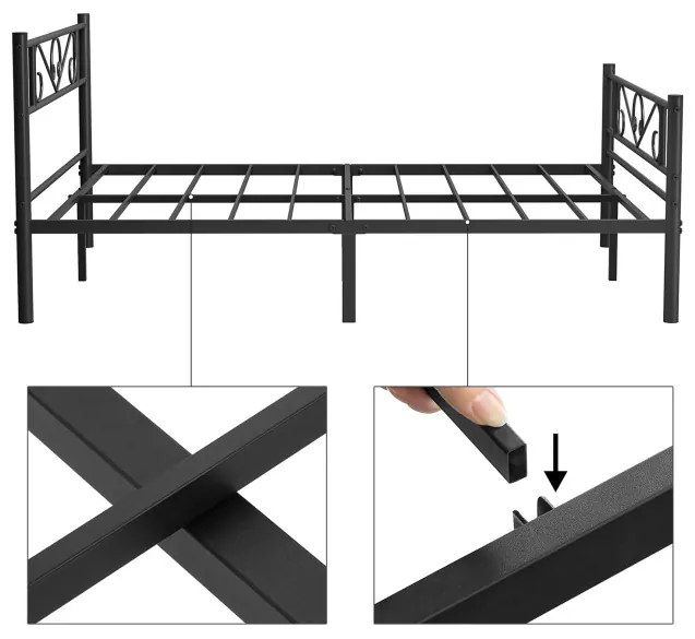 Kovová manželská postel 140 cm RMB063B01