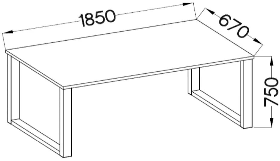 Jídelní stůl PILGRIM 185x67 cm černá/artisan